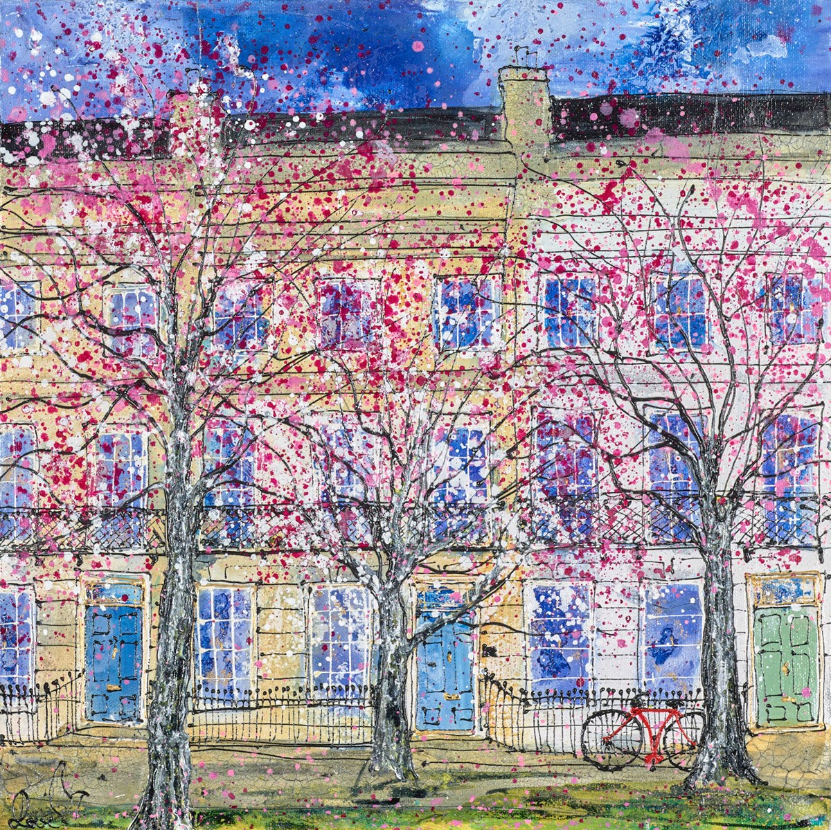 Two Blue Doors And A Red Bike | Katharine Dove – Clarendon Fine Art