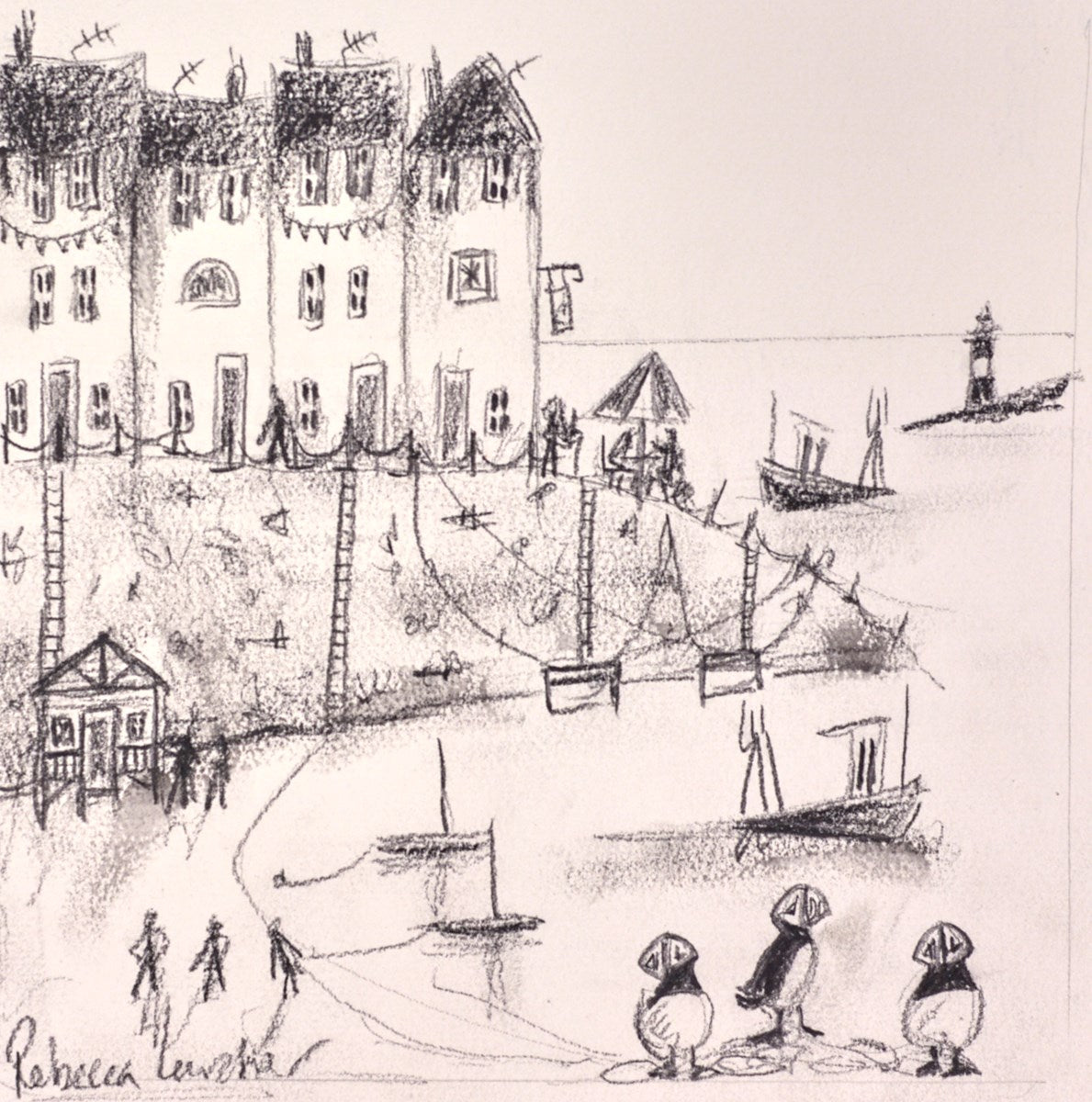 Busy Harbour II | Rebecca Lardner - Clarendon Fine Art