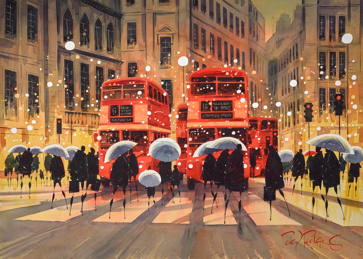 Red Lights And Buses - London | Peter J Rodgers – Clarendon Fine Art