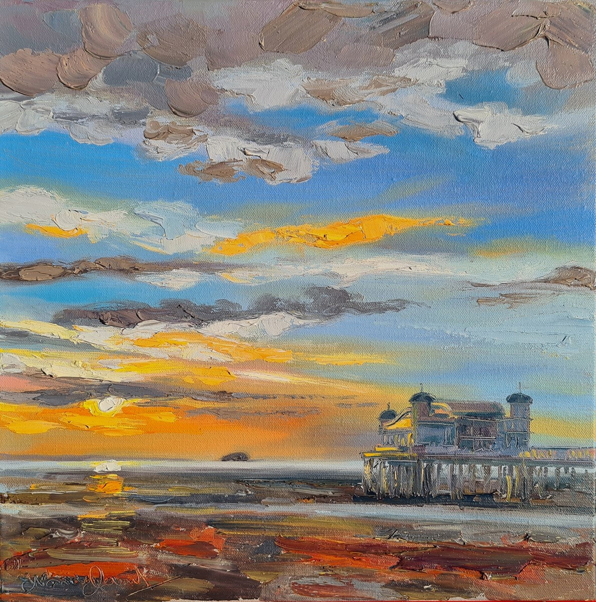 Low Sun, Weston Super Mare | Judith Bridgland – Clarendon Fine Art