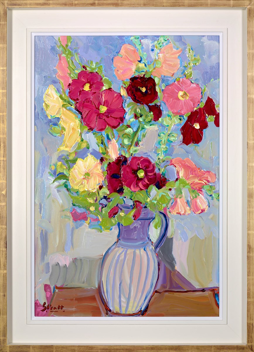 Midsummer Hollyhocks | Jeffrey Pratt – Clarendon Fine Art