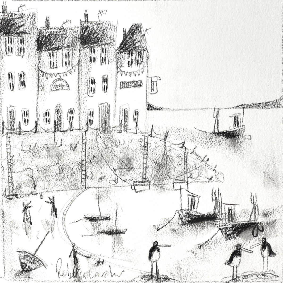 A Day At The Harbour II (Sketch) | Rebecca Lardner - Clarendon Fine Art