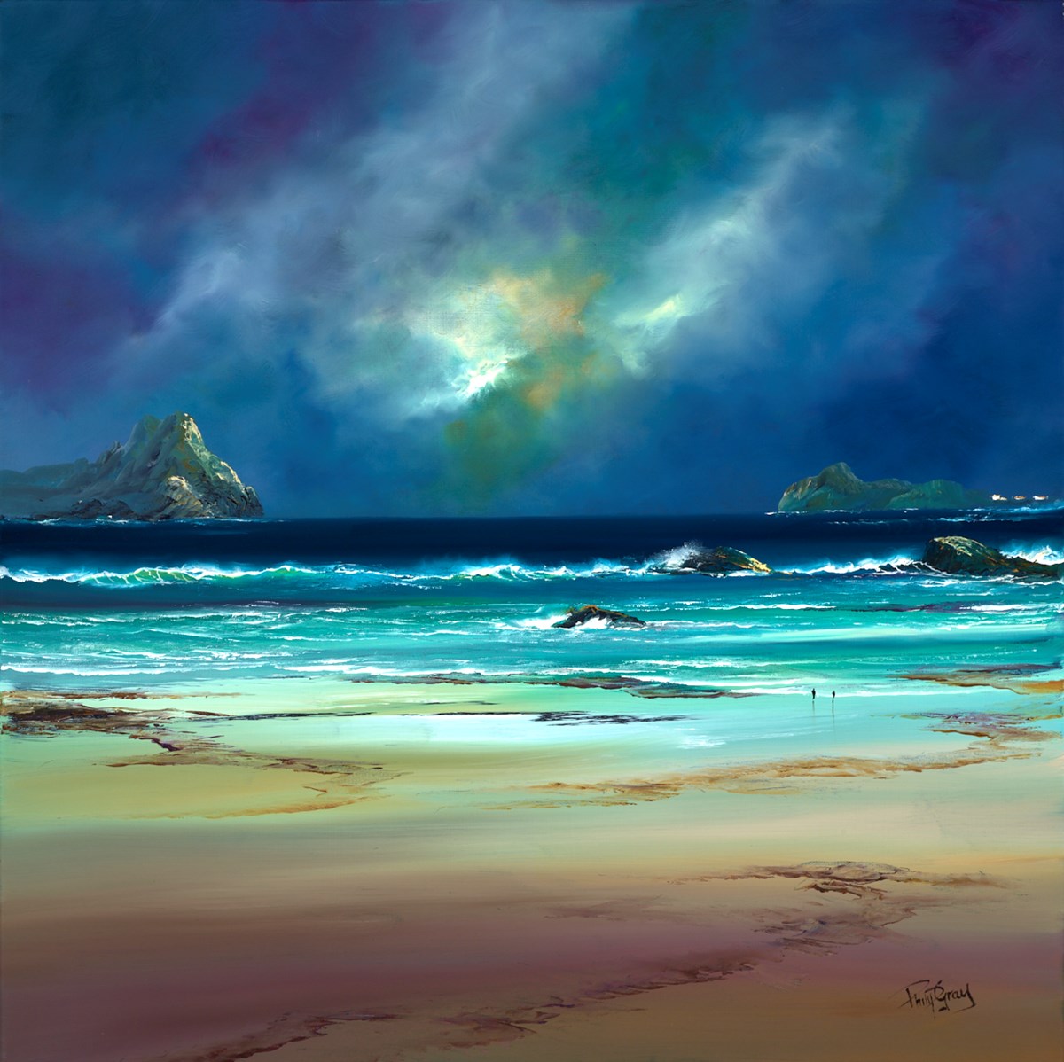 Waves Splashing Against The Rocks | Philip Gray – Clarendon Fine Art