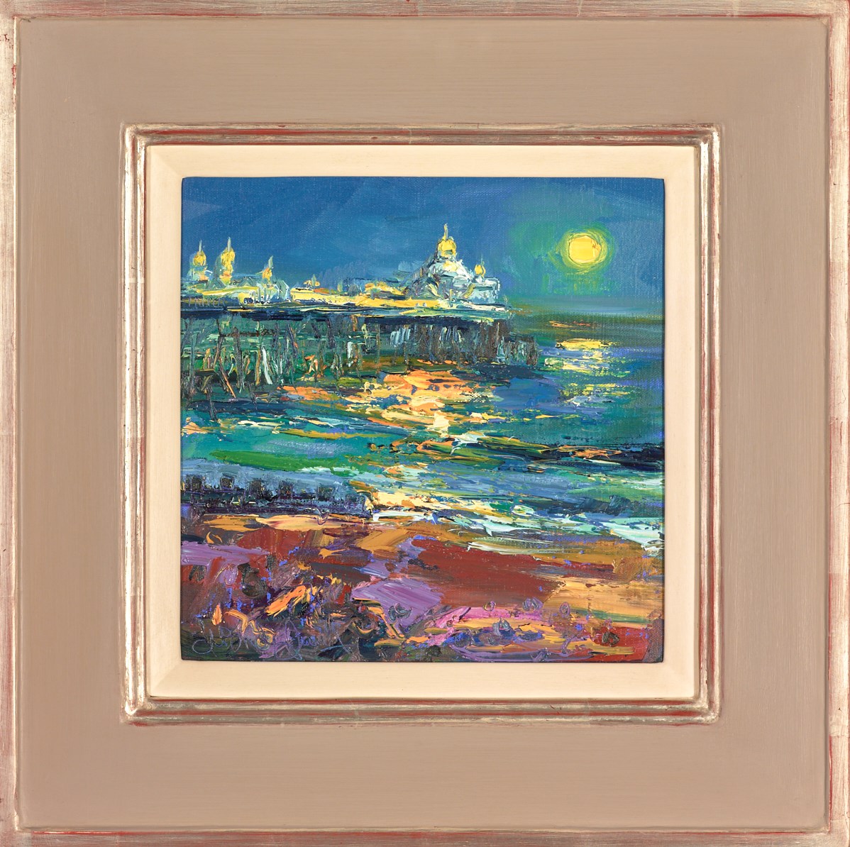 Harvest Moon, Eastbourne Pier | Judith Bridgland – Clarendon Fine Art