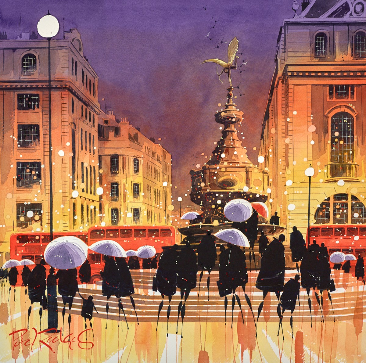 Piccadilly Rain London | Peter J Rodgers - Clarendon Fine Art