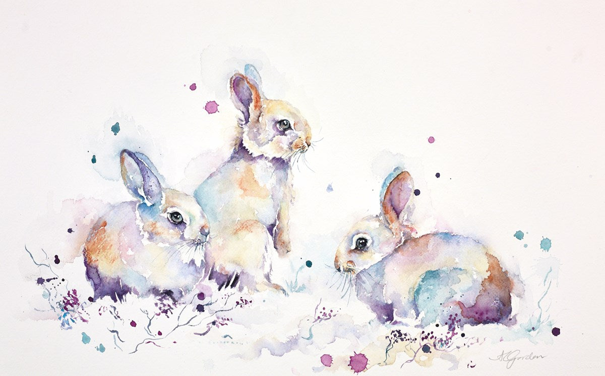 Spring Babies- 3 Rabbits | Amanda Gordon - Clarendon Fine Art