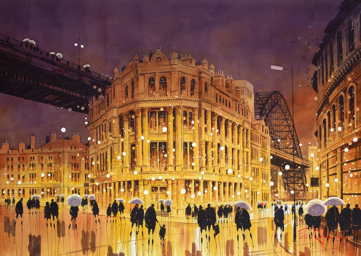 Evening Lights- Newcastle | Peter J Rodgers - Clarendon Fine Art