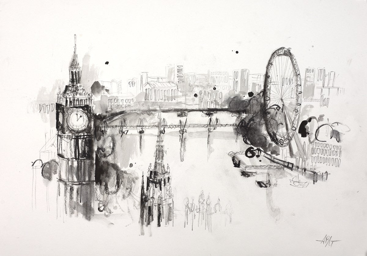 London Eye Drawings The London Eye Art #8 Digital Art By David Pyatt