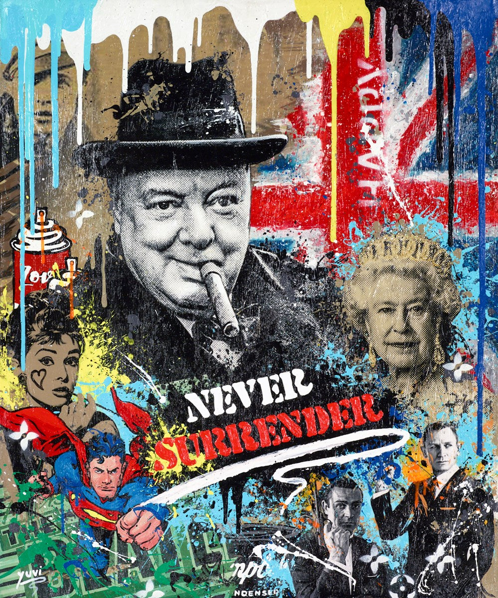 Never Surrender Churchill | Yuvi - Clarendon Fine Art