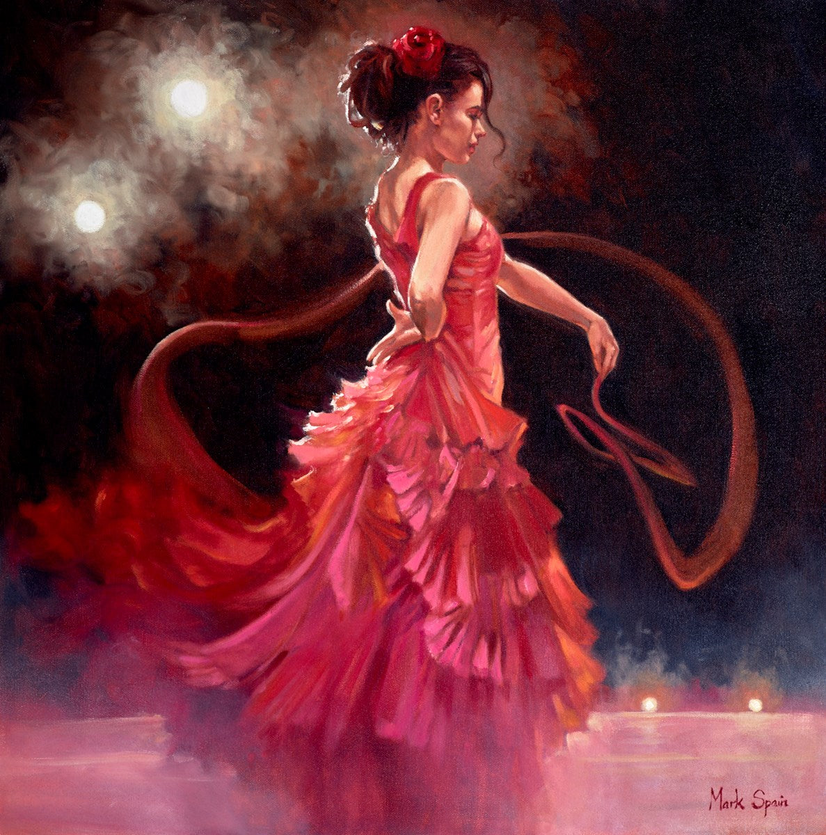 Red Flamenco With Lights | Mark Spain – Clarendon Fine Art